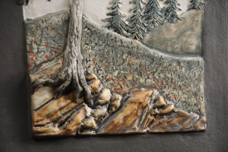 Jack Pine Landscape Wall Tile – Different Drummer Pottery