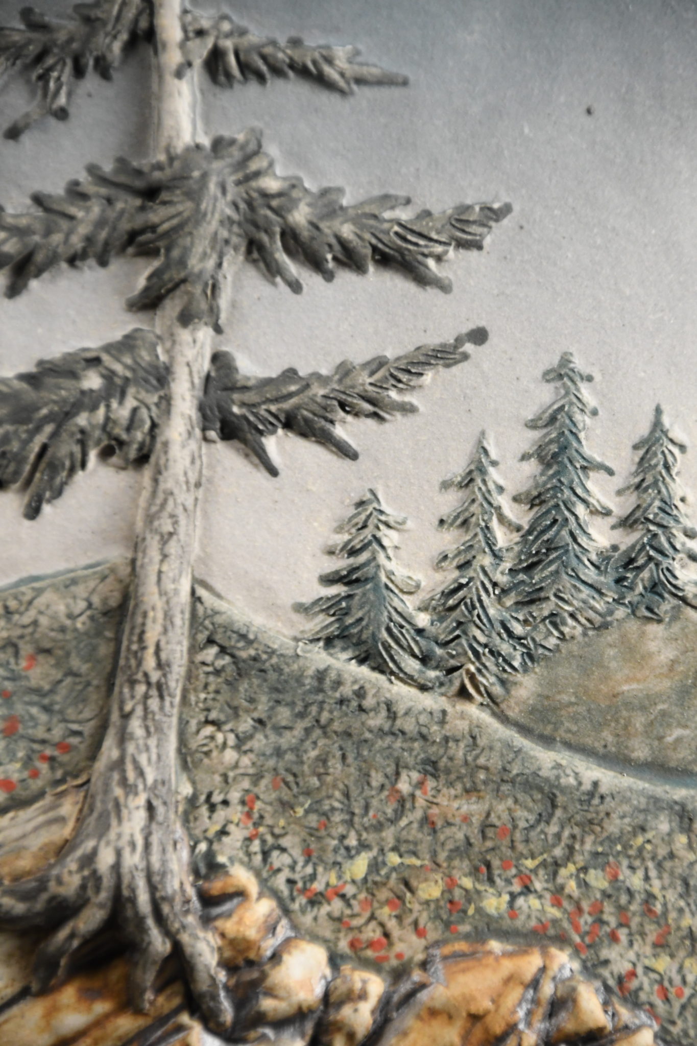 Jack Pine Landscape Wall Tile – Different Drummer Pottery