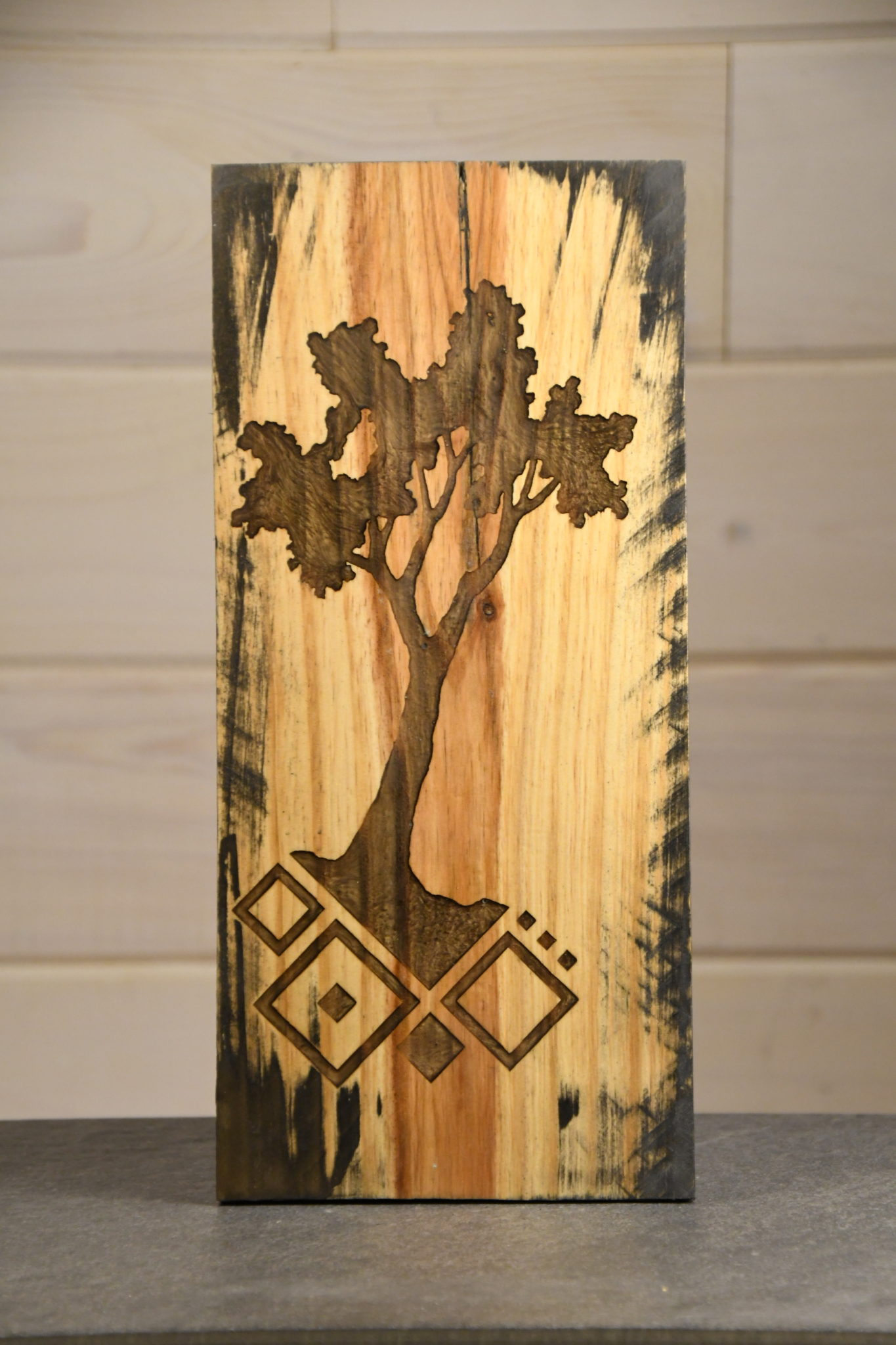Hardwood Tree Inlay Landscape – Different Drummer Pottery